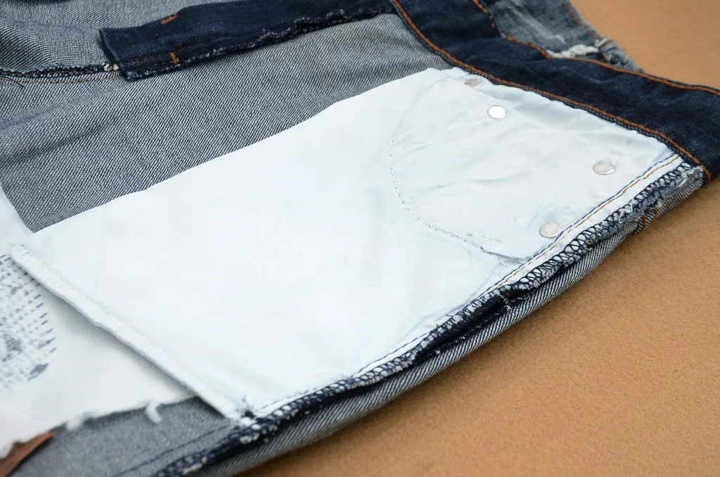 Los Hombres de moda Blue Jeans Slim Fit Hombre Denim Hiphop Botín ...