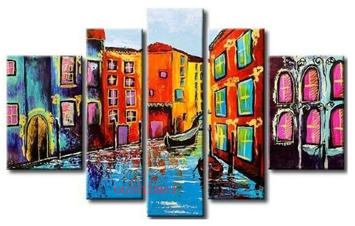Hand Painted Modern Abstract Venice Landscape Oil Paintings On Canvas ...