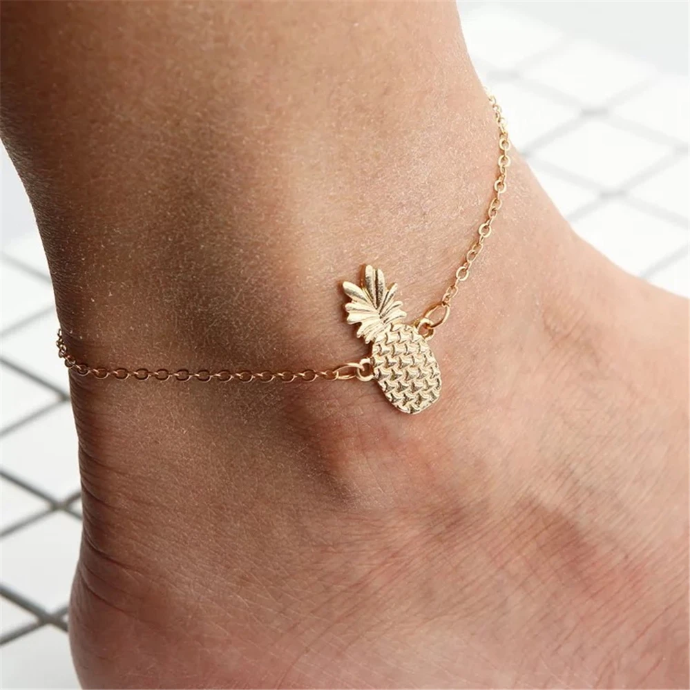 무료 배송 발목 체인 파인애플 펜던트 구두 2019 여름 해변 발 보석 패션 스타일 Anklets 여성을위한발찌
