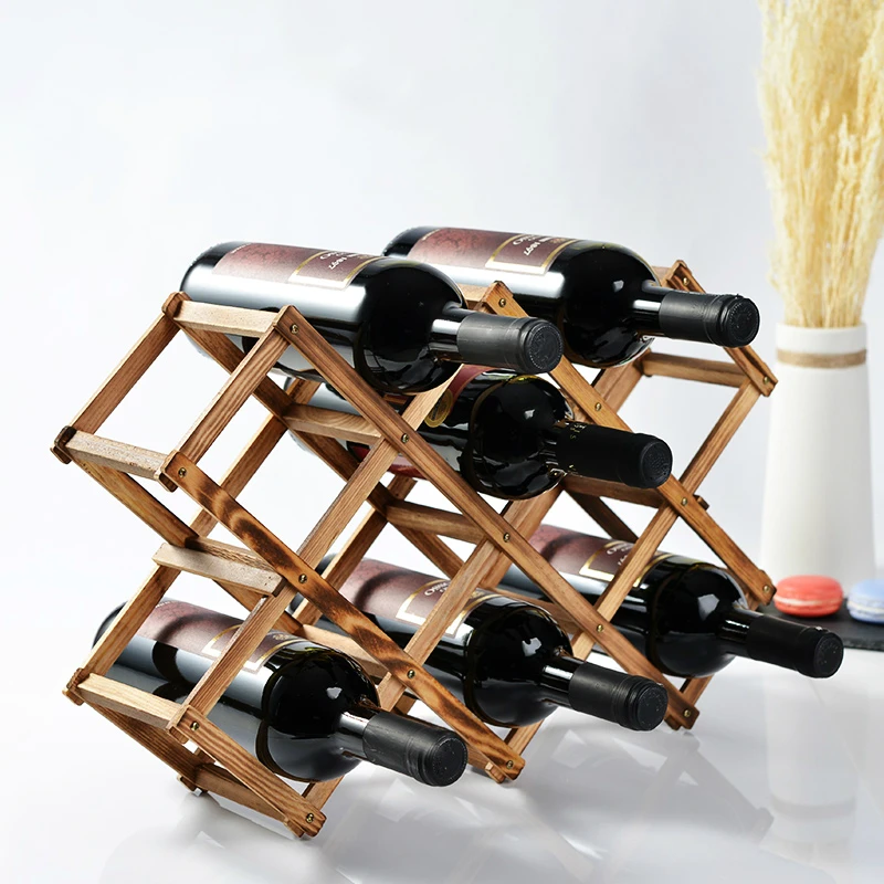 3/5/6/10holes European solid wood red wine rack display of domestic ...