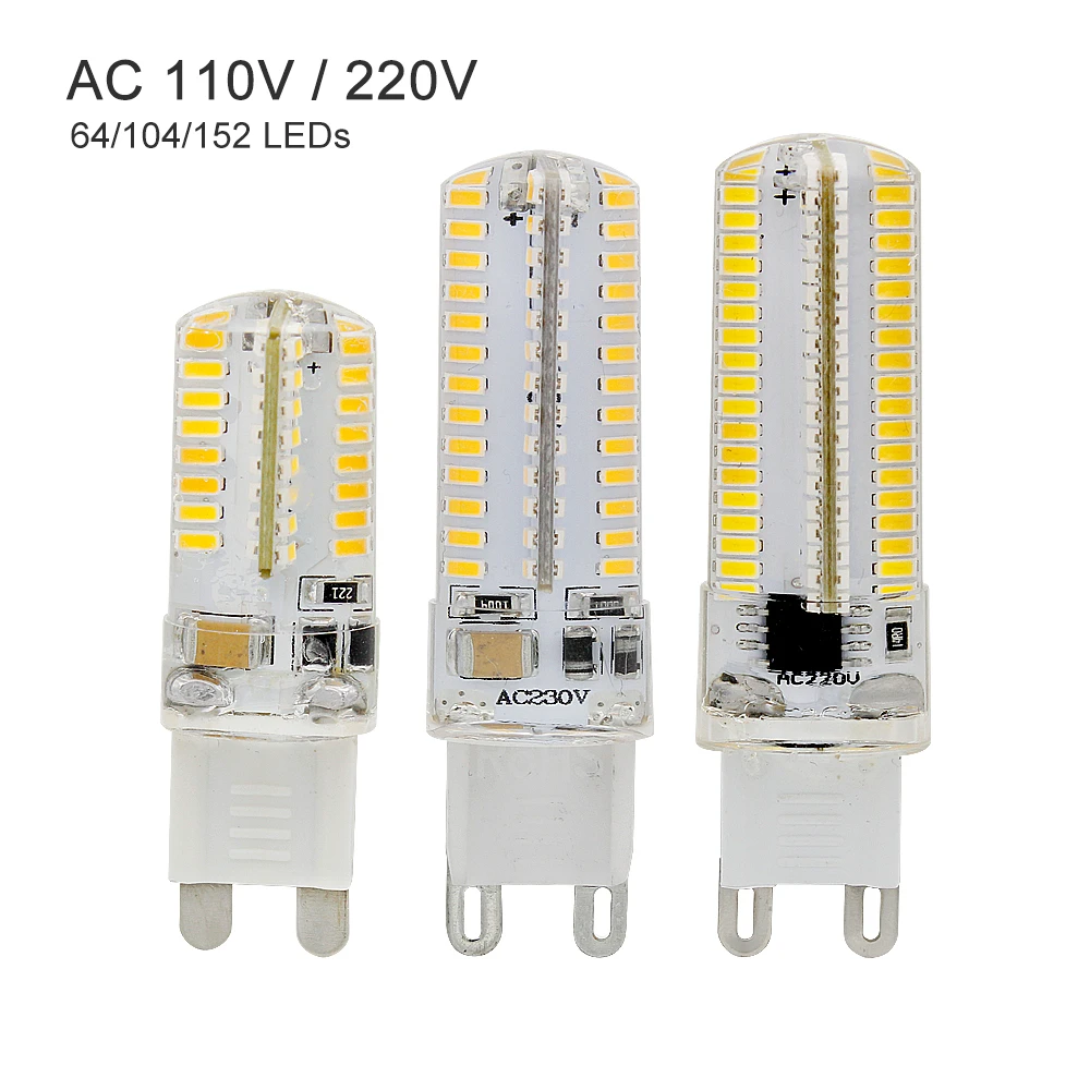 Dimmable G9 Led Light Bulb 152 104 64 Leds Lamps 110v 130v 220v 230v ...