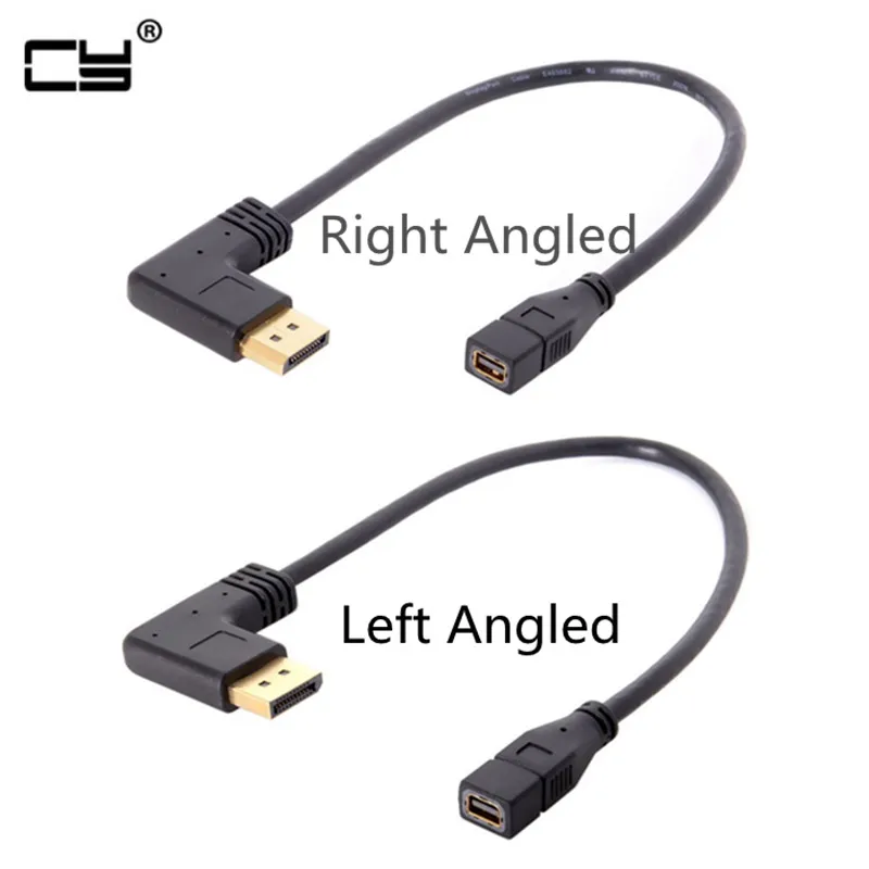 Right-Left-Angled-DP-DisplayPort-90-Degree-to-Mini-DP-DisplayPort ...