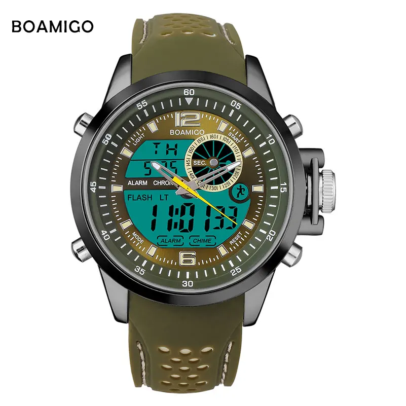 Men Sports Watches Boamigo Brand Quartz Watches Analog Digital Led ...