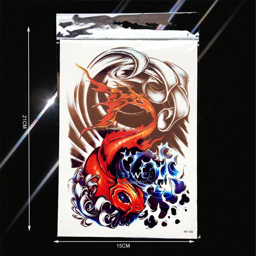 Carp Designs Waterproof Temporary Tattoo Stickers Fake Flash Tattoo ...