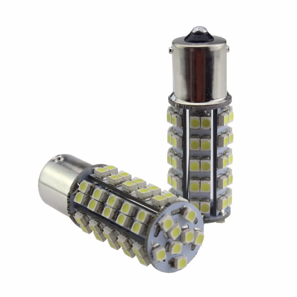 1156 BA15S 68 SMD 3528 LED RV Camper Turn Signal White Auto LED Light ...