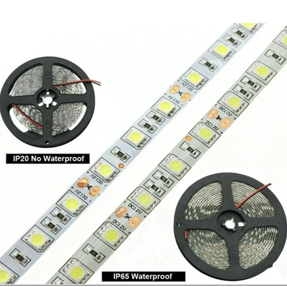 Led Strip 5050 24v Rgb Warmwhite Dc 5 12 24 V Volt 5 Meter Waterproof ...