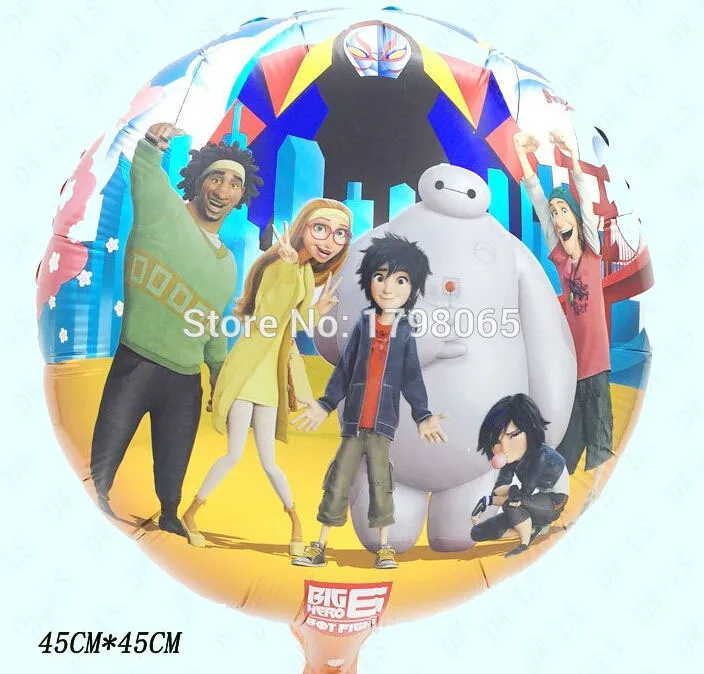 10pcs 45*45cm baymax balloon big hero 6 baymax balloons, baymax gift air ballon foil Birthday ...