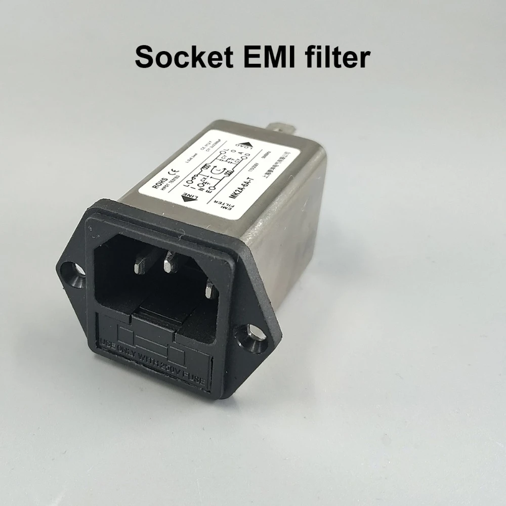 Iec Inlet Module Ac Power Socket With Fuse Emi Filter 6a 115v/250v 50hz ...