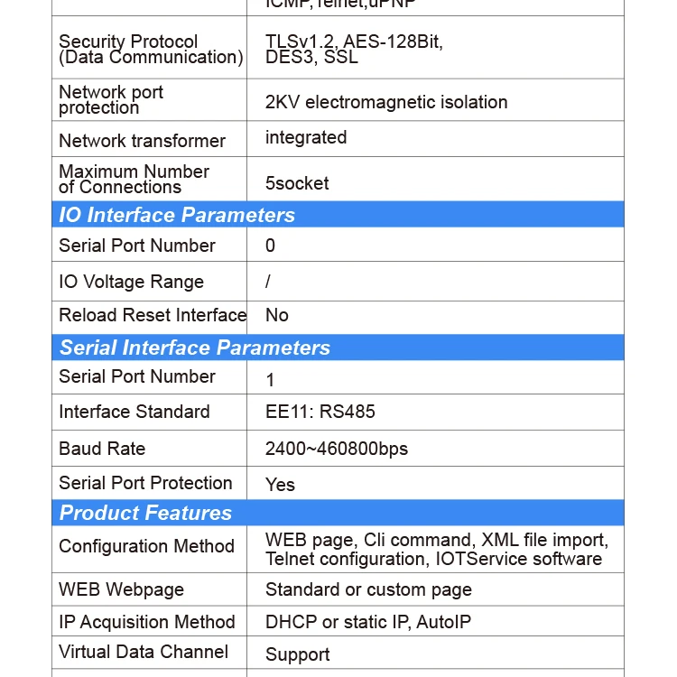 Serial Port RS485 to Ethernet Device Server Module Support Elfin-EE11A TCP/IP Telnet Modbus TCP ...