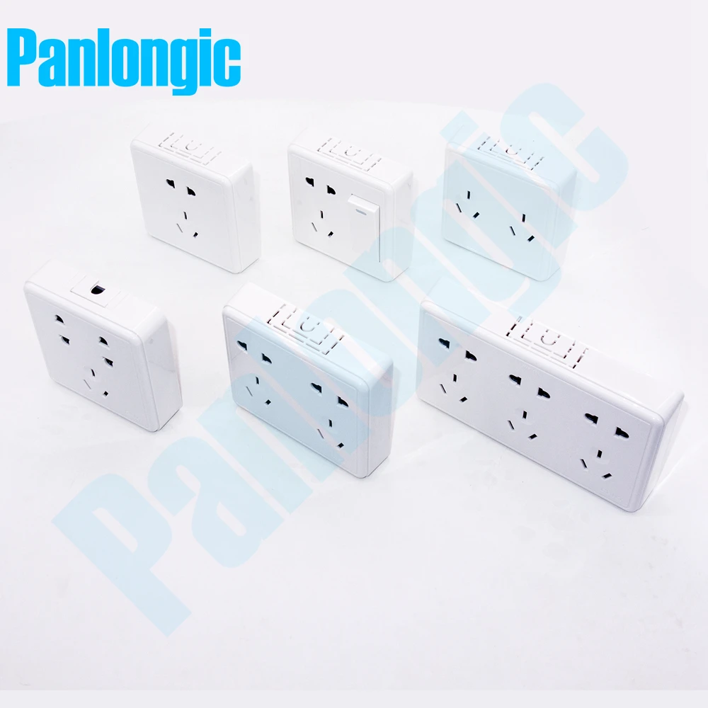 Surface Mounted Pure White 86 Type Wall Socket Panel Outlet Electric ...