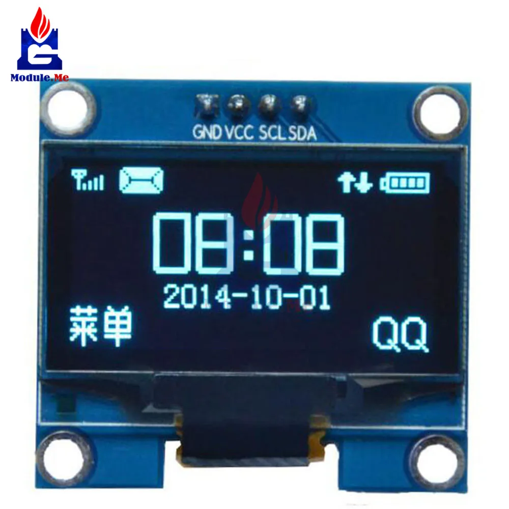Blue 4pin 13 13 Inch Iic I2c Serial 128x64 Ssh1106 Oled Lcd Display Screen Module For Arduino