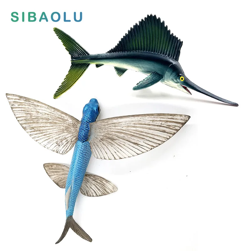 Simulation-Flying-Fish-Small-Sailfish-Swordfish-Animal-Model-Figurine ...