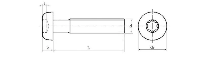 Torx pan round head screw GB2672 SUS304 M2 M2.5 M3 M4 M5 M6 six lobe 304 stainless steel pan ...
