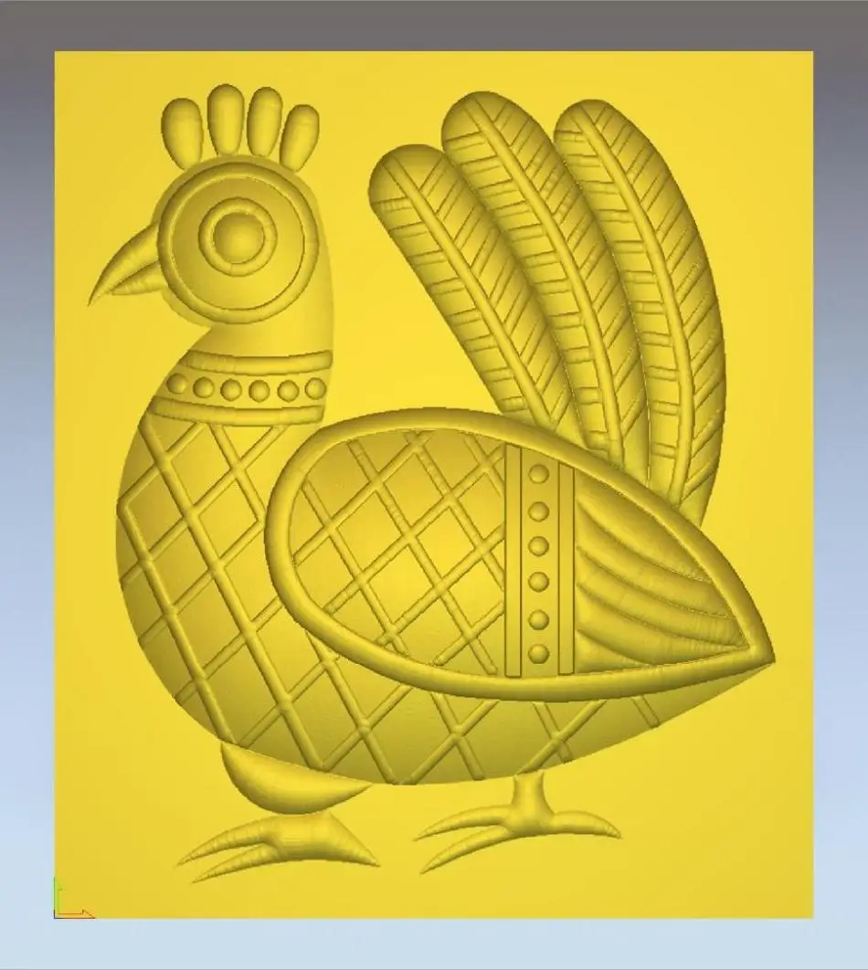 3d Model Relief For Cnc In Stl File Format Chicken In Wood Routers From