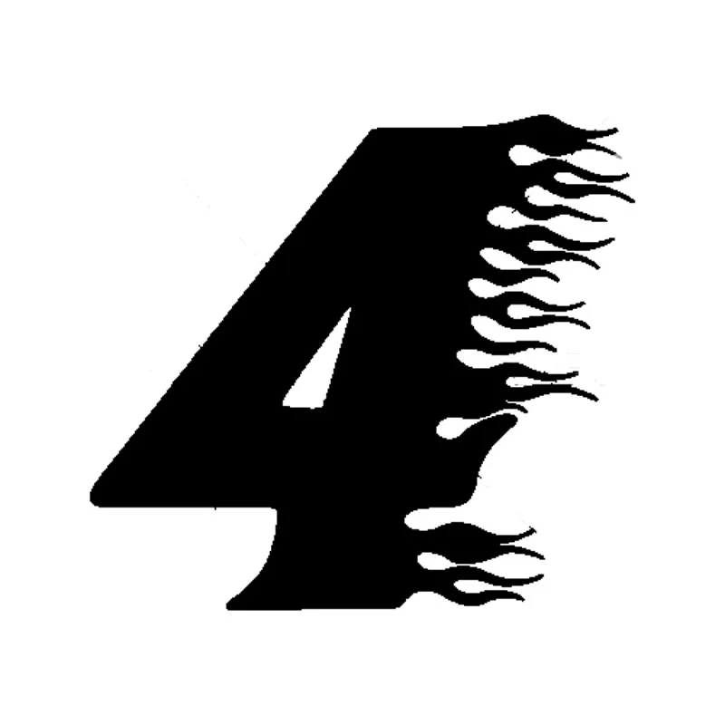 Adesivo Chama Número 4 Carros, 12.7*11.6cm Adesivos Estilosos De Carros ...