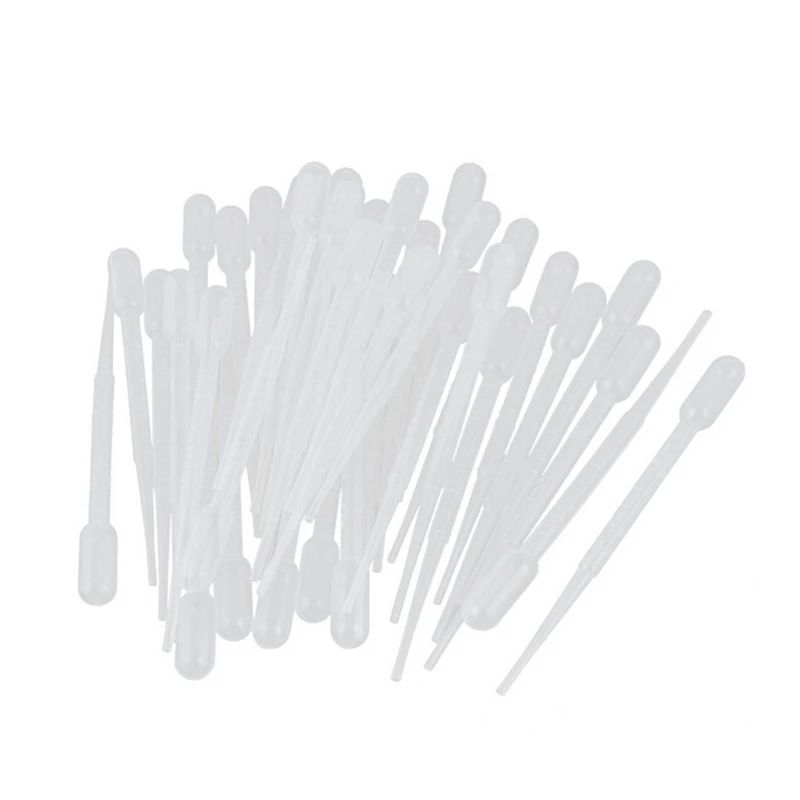 100 PCS/set 0.2ML Transparent Pipettes Disposable Safe Dropper Transfer ...