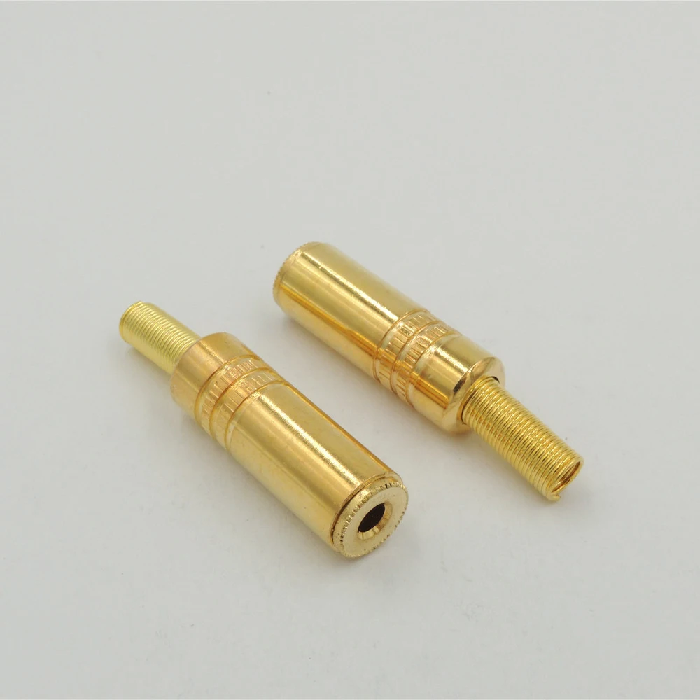 Solder Type Gold plate 3.5mm Stereo Audio Female Inline Socket jack ...