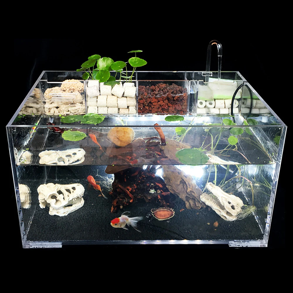 Creative Ecological Desktop Fish Tank with Water Pump - Integrated ...