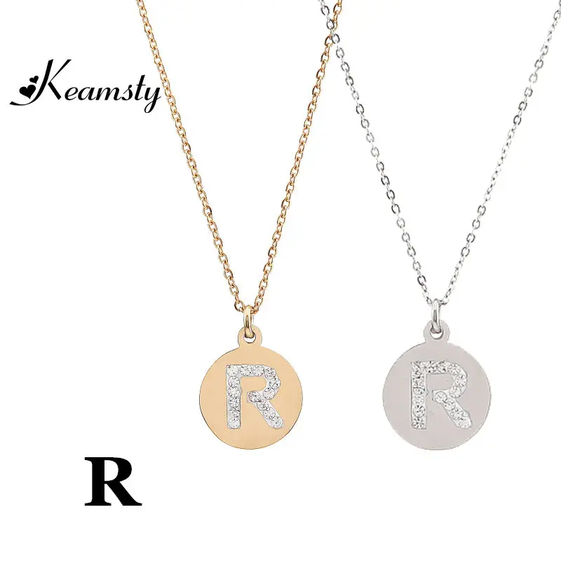 Keamsty Alphabet Initial Letter R Pendant Necklaces Hot Sale Stainless ...
