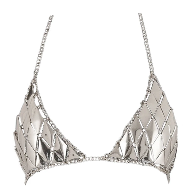 Women Belly Alloy Bra Chain Body Chest Bikini Jewelry Harness Beach