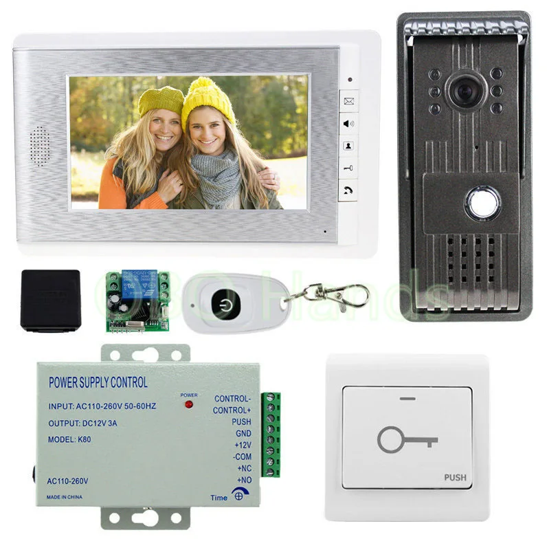 7'' color video door phone intercom camera with 12v access control ...