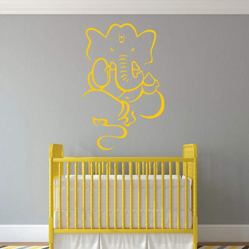 Ganesh Wall Sticker Lord Ganapati Vinyl Hindu God Decal Stencil Art ...