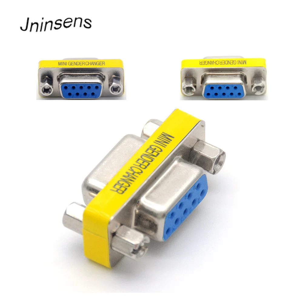2 Pcs Db9 Female To Female 9pin Rs232 Serial Port Connector Adapter ...