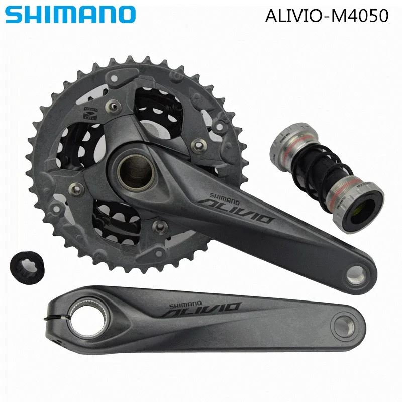 Shimano alivio m4050 m4000 3x9 속도 크랭크 크랭크 셋 FC M4050 bb 27s hollowtech 자전거 부품 40 30 22t|alivio ...