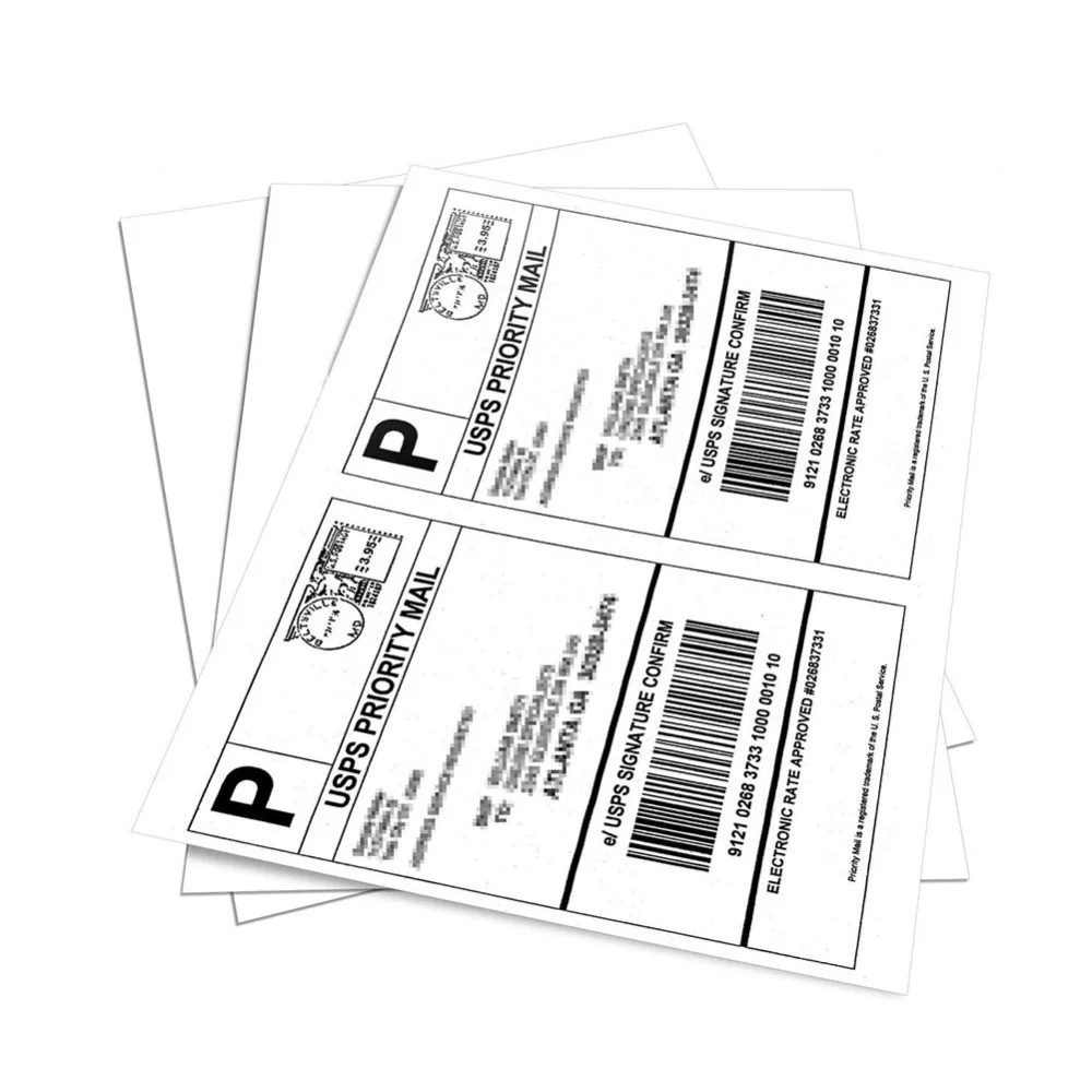 UPS USPS FedEx Adhesive Print Paper 200 Half Sheet Labels For Laser ups-usps-fedex-adhesive-print-paper-200-half-sheet-labels-for-laser
