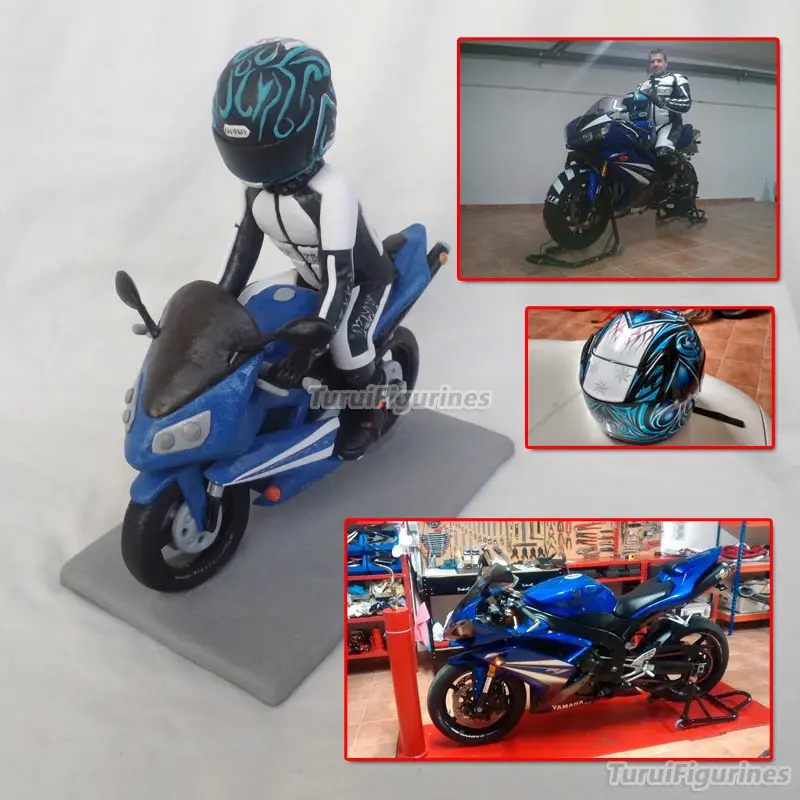 OOAK Art collection polymer clay motorbike model handmade bobblehead ...