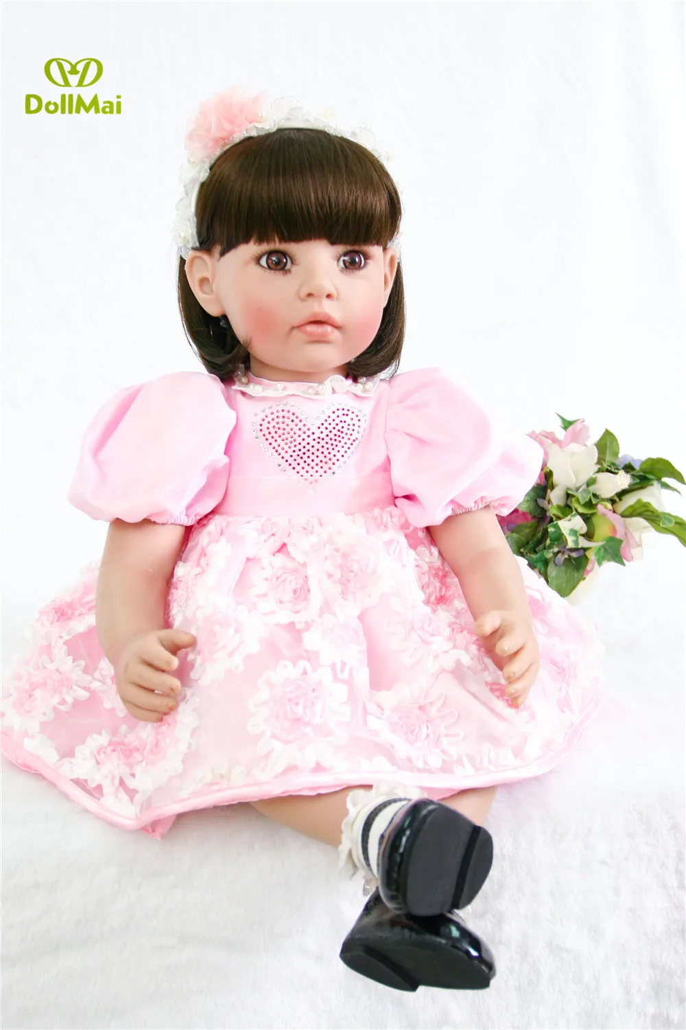 24 inch big princess doll Silicone Vinyl Reborn Baby Dolls 61cm Baby ...