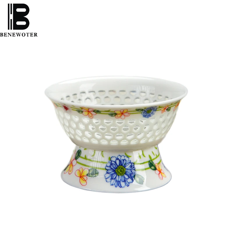 Chinese Kung Fu Tea Set Accessories Hollow Tea Strainer Ceramic Tea ...