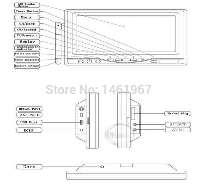 RC800 Skyzone 7 дюймов беспроводной FPV Встроенный монитор w/5,8G 32CH ...