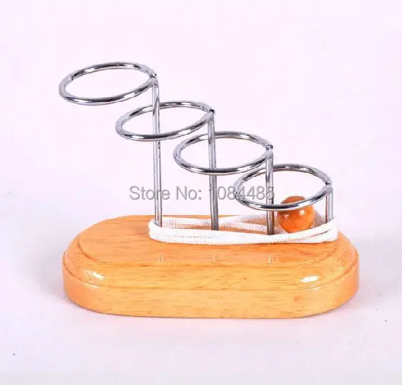 Classic 3d Metal Wooden String Puzzle Iq Brain Teaser Rope Puzzles Game ...