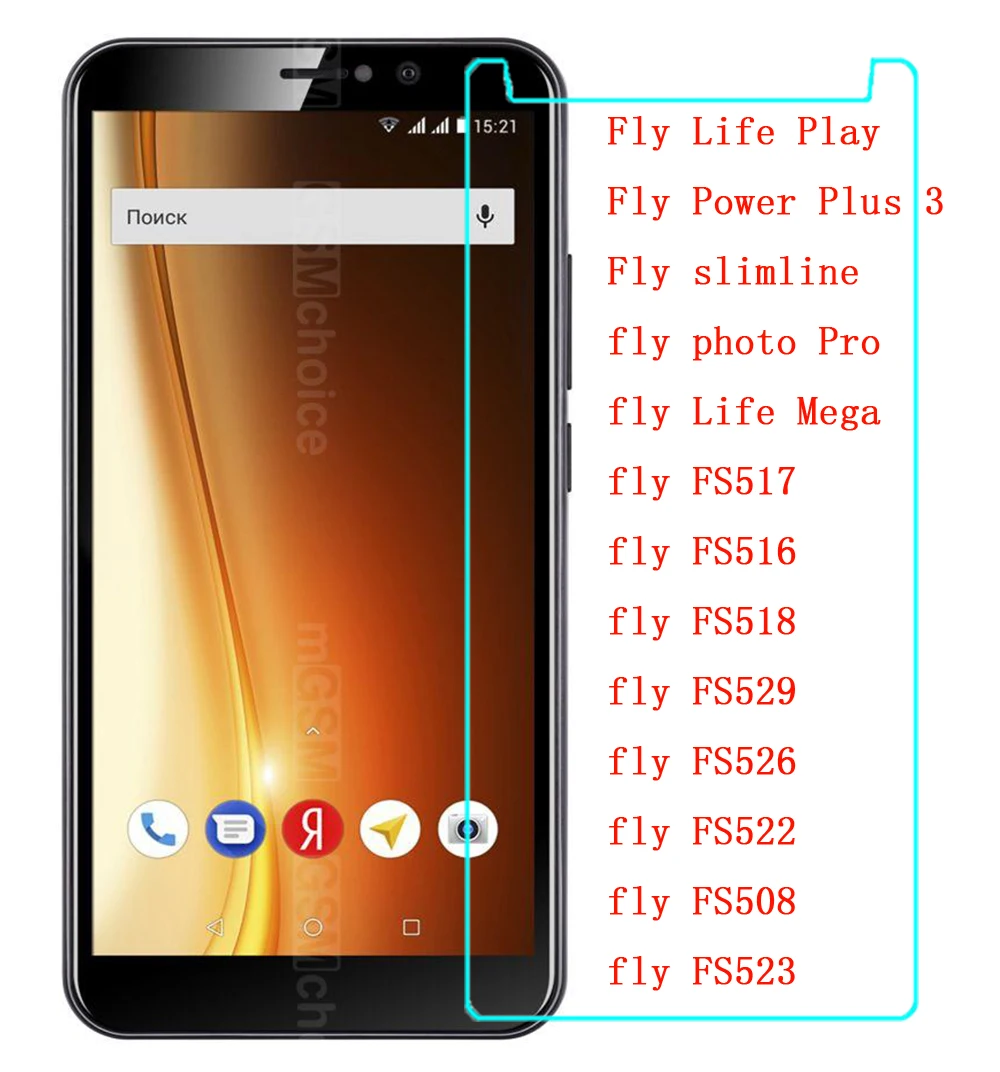 Пленка из закаленного стекла для Fly Life Play slimline photo Pro power ...