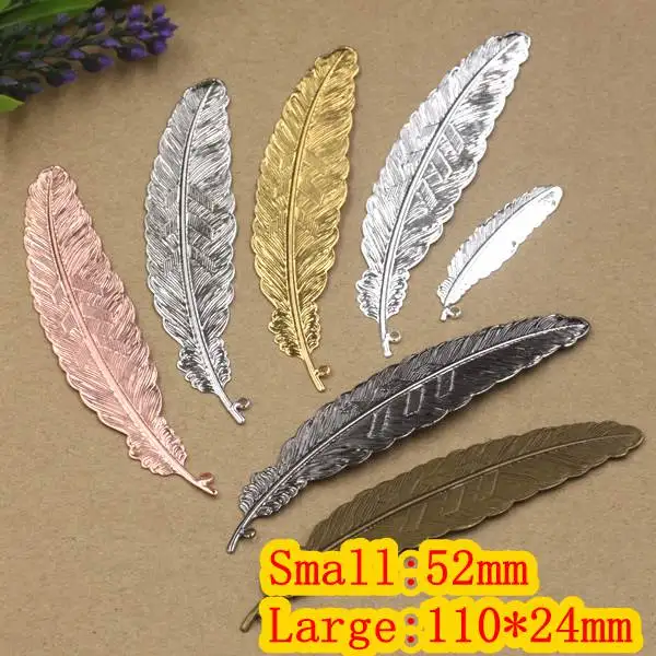 110*24mm,50mm Feather Pendant Bookmark Copper/Brass with Antique Bronze ...