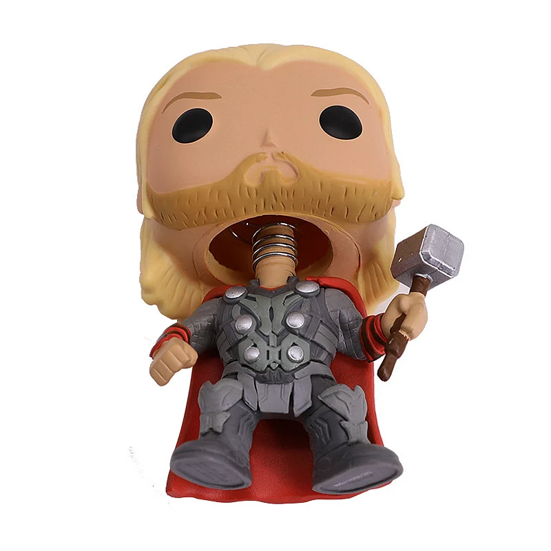 Marvel Avengers Figure Thor 10cm Action Figure Hot toys Spring Head Car ...
