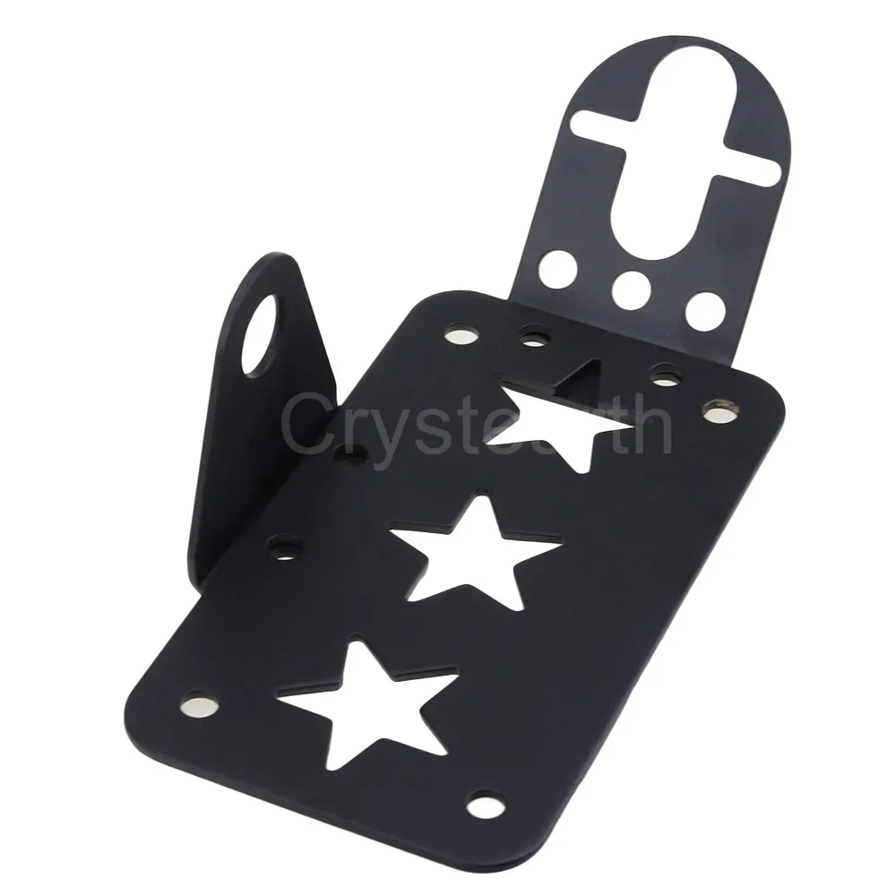 Black Star Style Motorcycle Side Mount License Plate Bracket For Harley ...