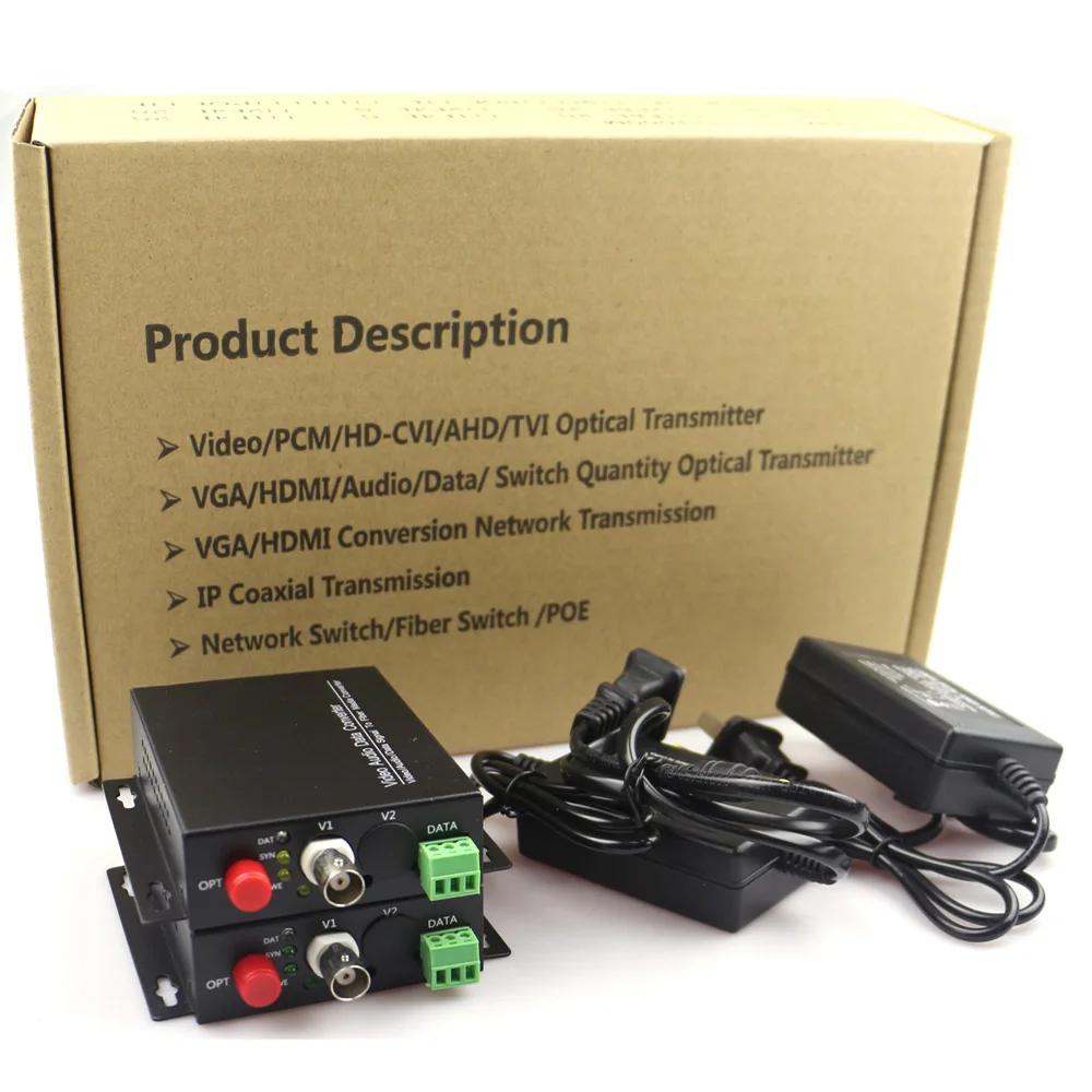 1 CH Video Fiber Optical Media Converters -1 BNC Transmitter Receiver ...