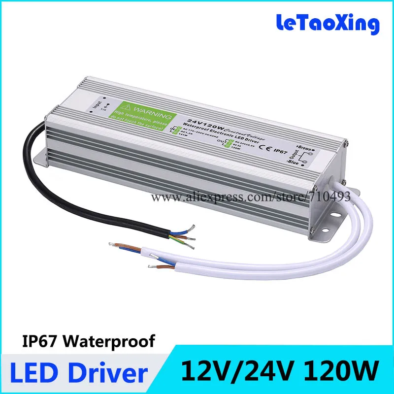 DC 120W LED Driver Power Supply Waterproof Outdoor 12V / 24V 120W ...