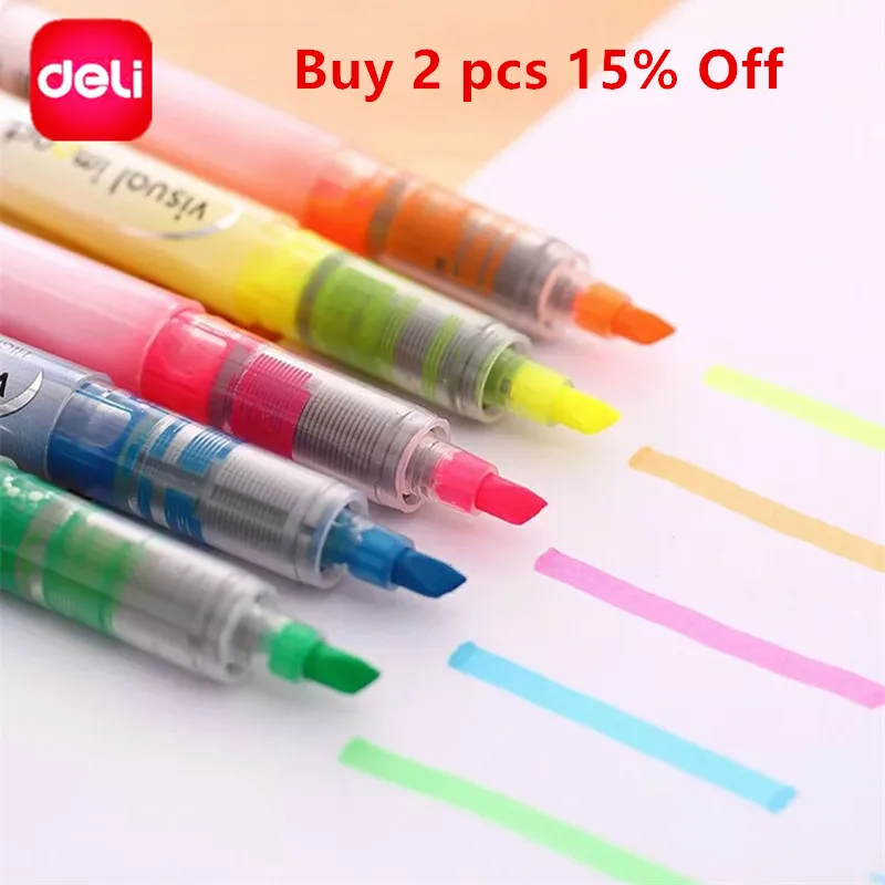 Deli highlighter brillante colores tinta rotulador fluorescente color ...