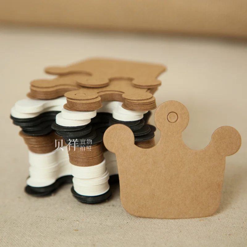 50pcs/lot 3colors Crown Kraft paper Blank price Hang tag Retro Gift ...