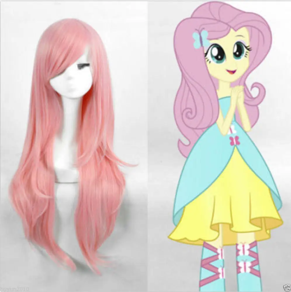My Little Pony Fluttershy cosplay wig long pink hair Birthday party ...