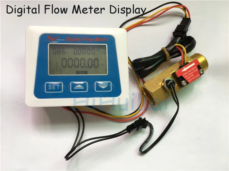 ZJ-lcd-M расходомер+ температура+ G3/" Датчик потока ЖК-дисплей ...