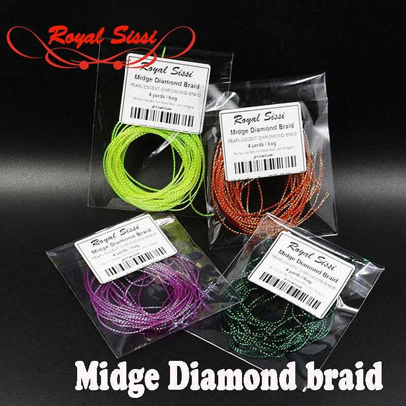 1pack 4yards Midge Diamond Braid Micro Mylar Tubes Fly Tying Materials ...