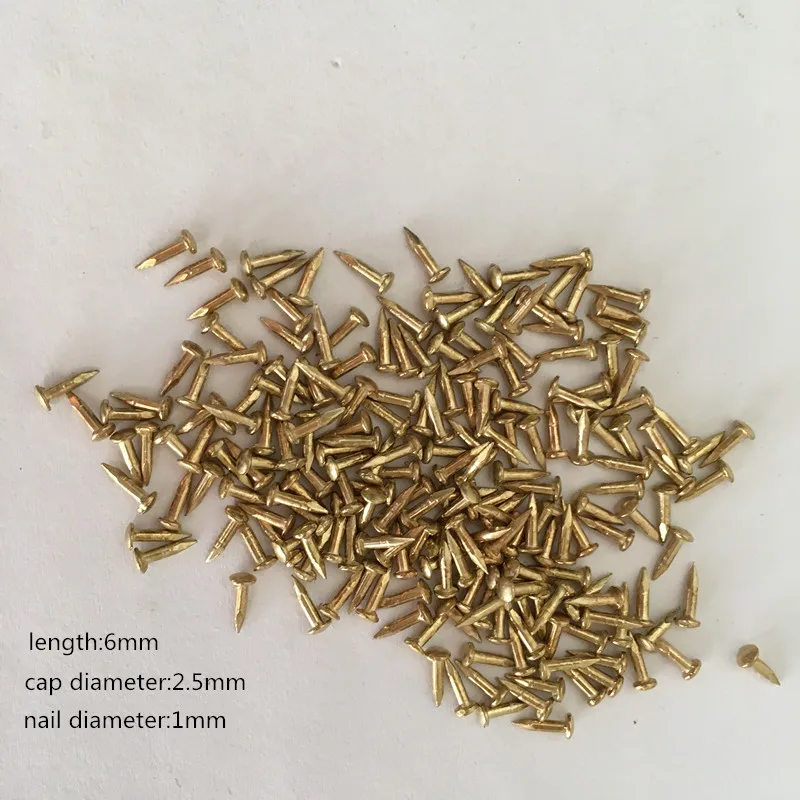 1*6 100G about 1300pcs decorative Fasteners nais round head small gold ...