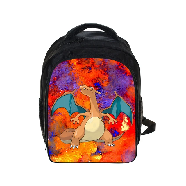 Pokemon Charizard Printing Backpack For Boys School Bags Kids Shoulder ...