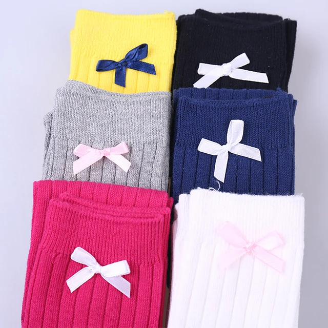 Cute Bow-Decorated Girl's Knee Socks
