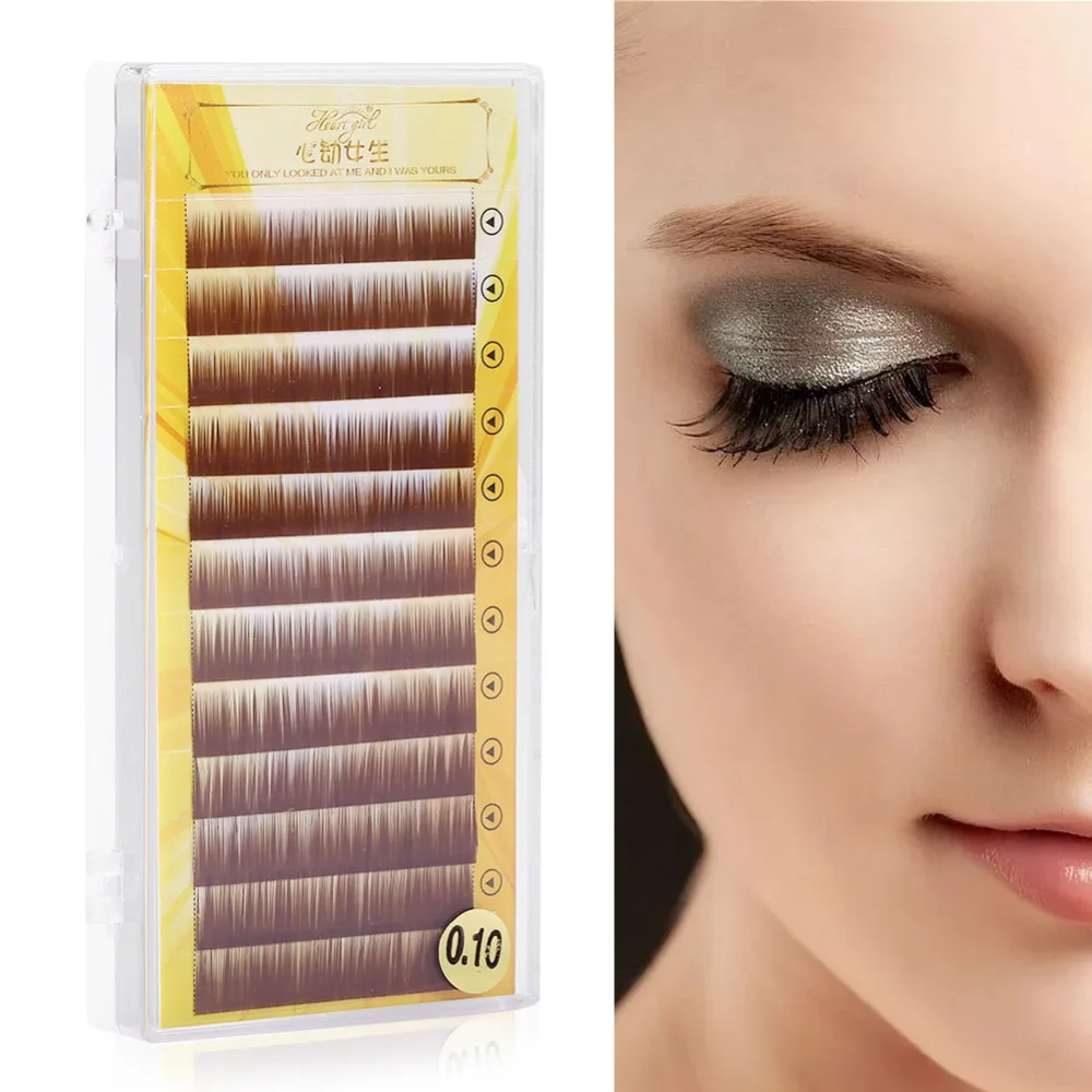 Mixed Brown False Eyebrow Extension Soft comfortable silky Imported ...