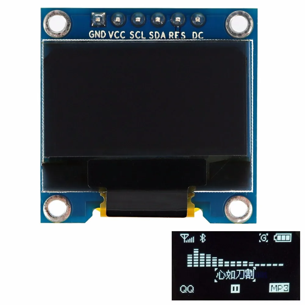 0.96" I2C IIC Serial 128X64 128*64 White OLED LCD LED Display Module ...